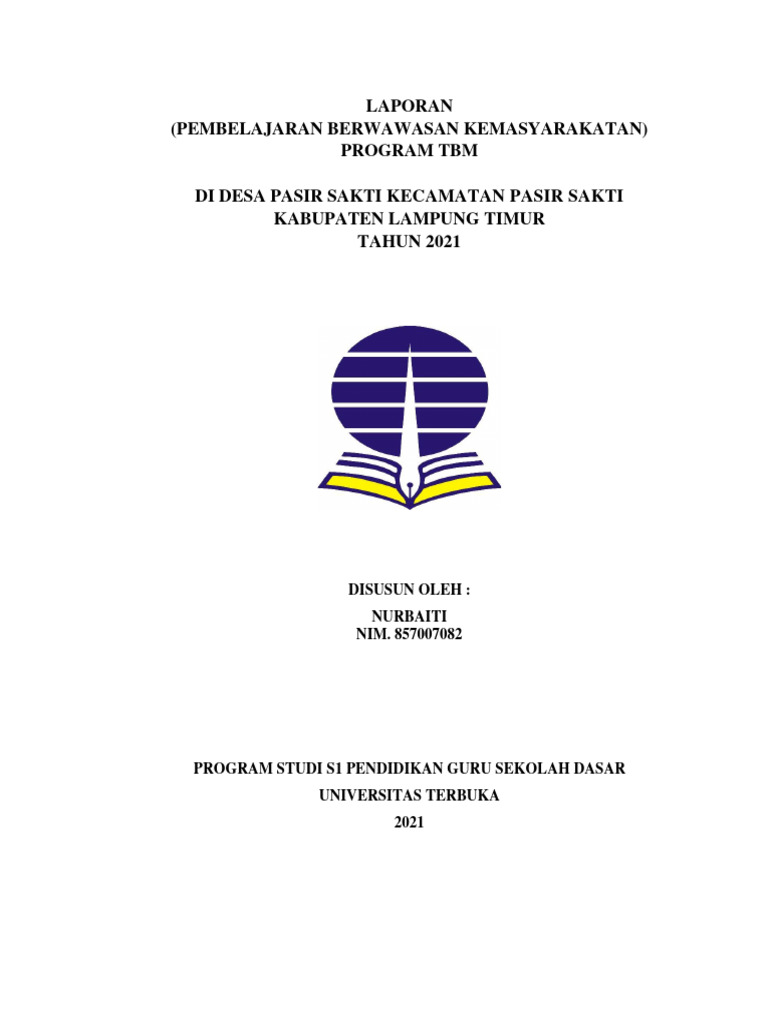 Laporan Program TBM di Pasir Sakti 2021 | PDF