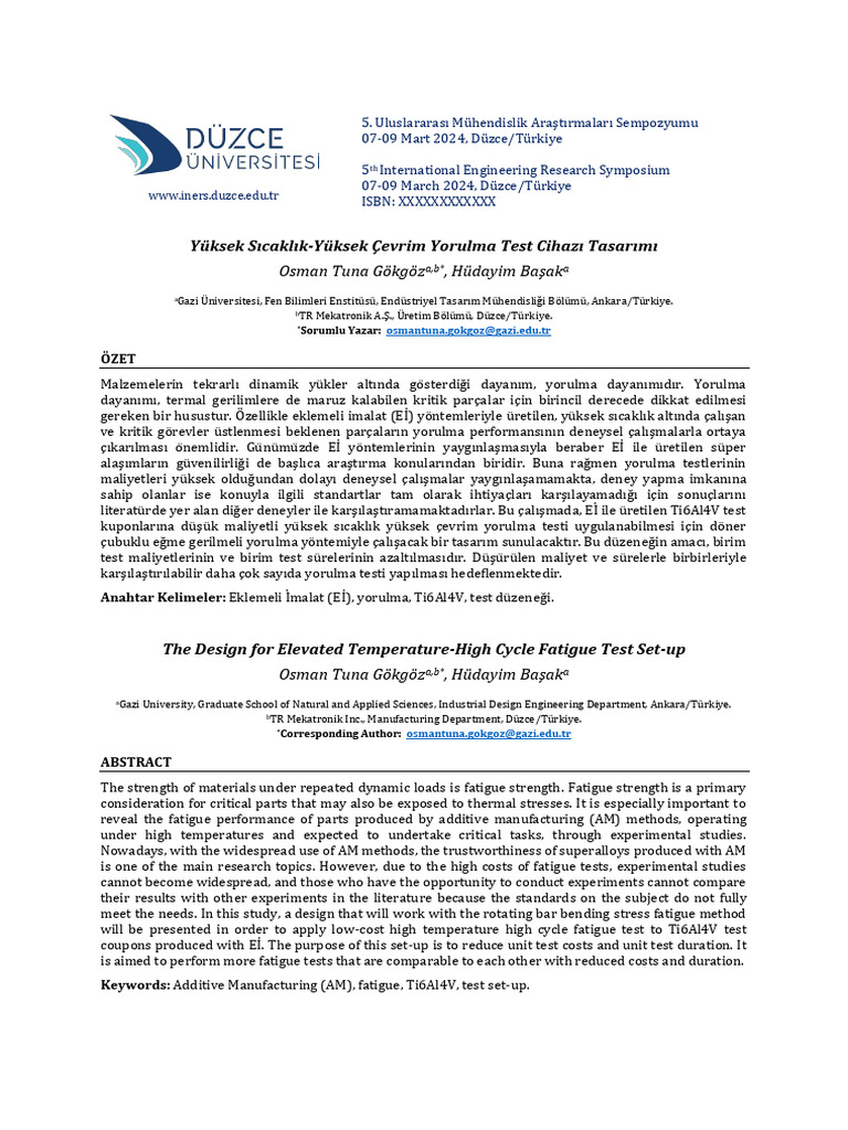 The Design For Elevated Temperature High Cycle Fatigue Test Set Up ...