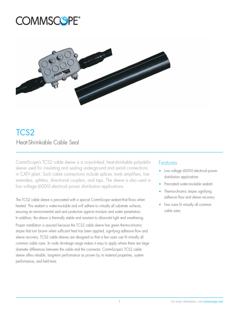 TCS2 Heat Shrinkable Cable Seal C269 | PDF | Electrical Connector ...
