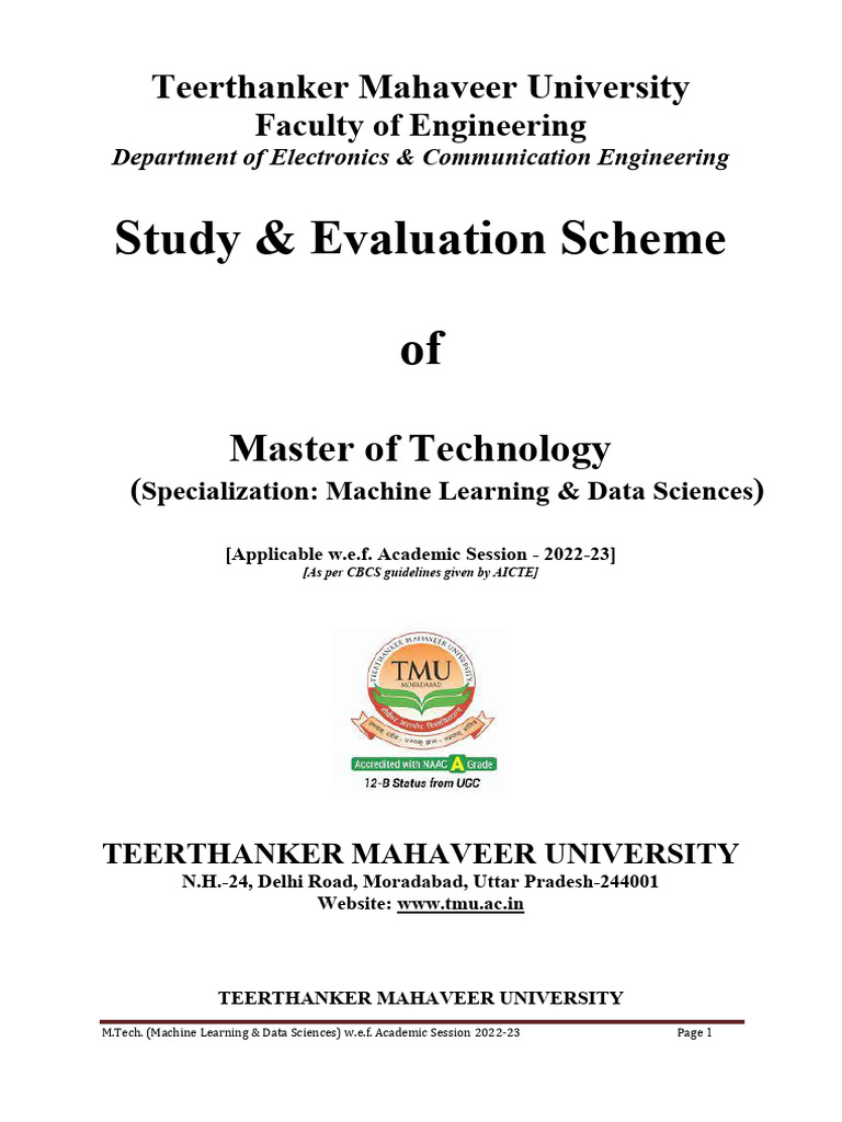 M.tech (ML&DS) Syllabus - G | PDF | Probability Distribution | Data ... M.tech (ML&DS) Syllabus - G | PDF | Probability Distribution | Data ...
