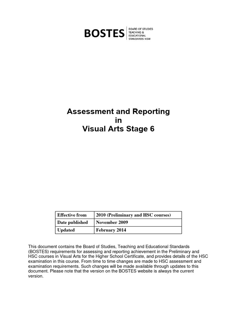 Visual Arts Assessment Reporting | Download Free PDF | Educational ...