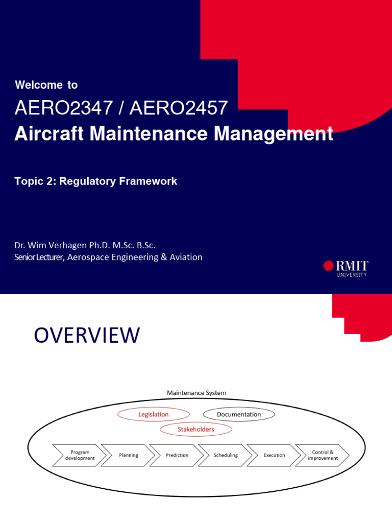 AERO2347 - AERO2457 - LECTURE 2 - Regulatory - Framework | PDF | Regulatory Compliance | Federal ...