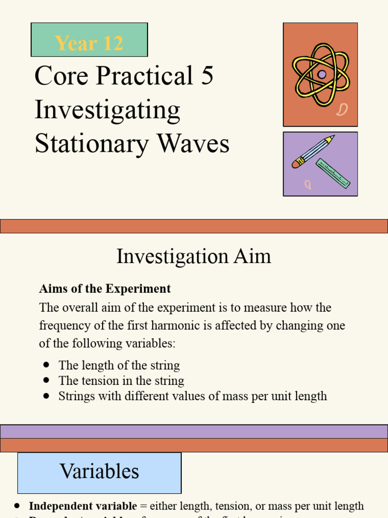 Y12 Core Practical 5 Investigating Stationary Waves | PDF