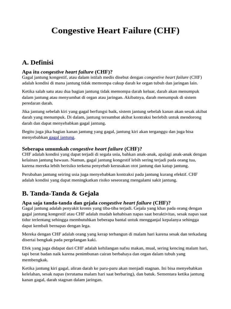 Definisi dan Gejala CHF | PDF