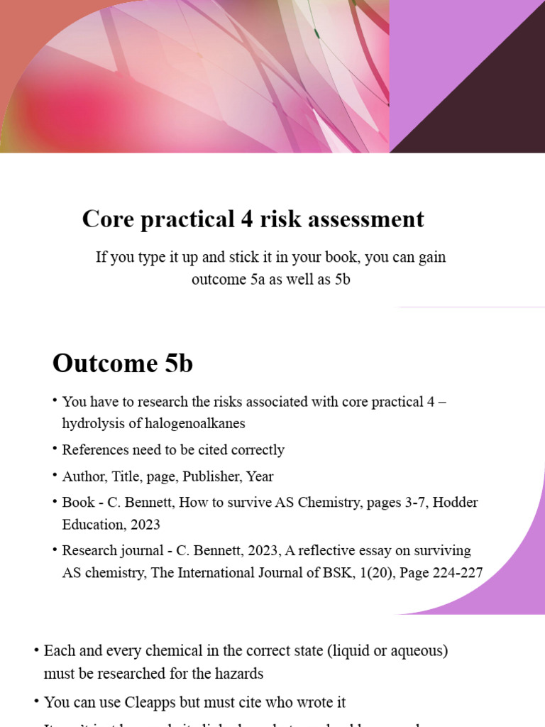 Core Practical 4 Risk Assessment | PDF
