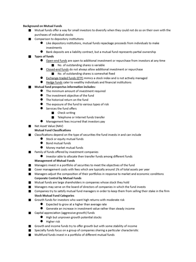 Understanding Mutual Funds and Types | PDF | Investment Fund | Mutual Funds