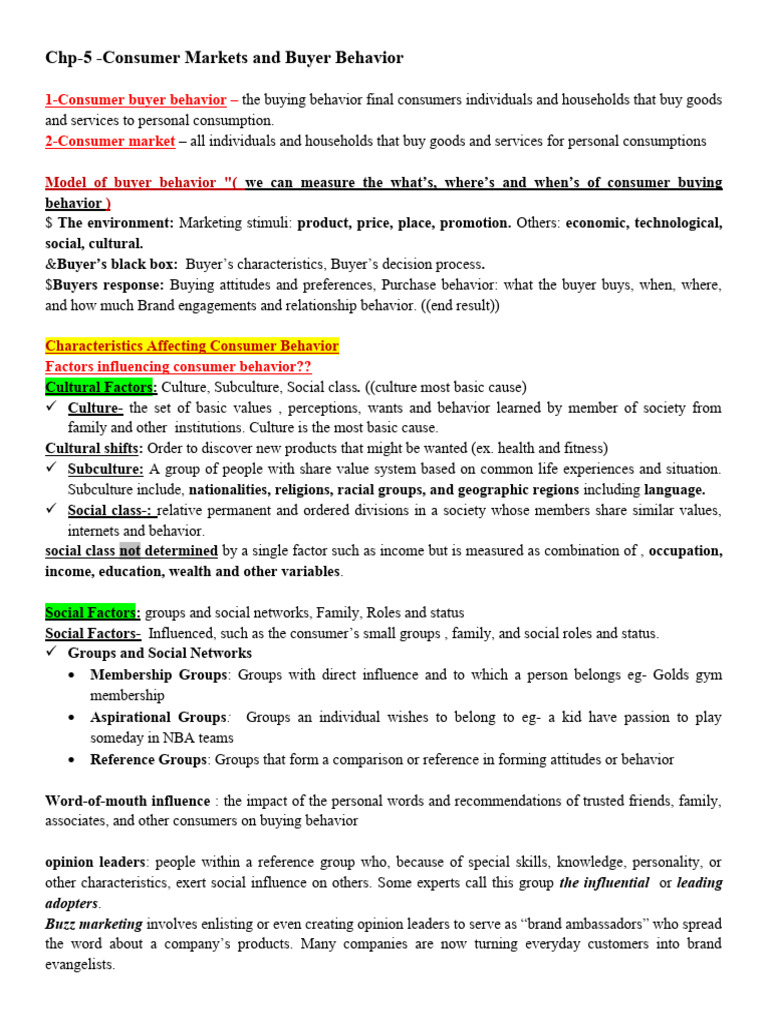 Consumer Behavior Factors Explained | PDF | Consumer Behaviour | Behavior