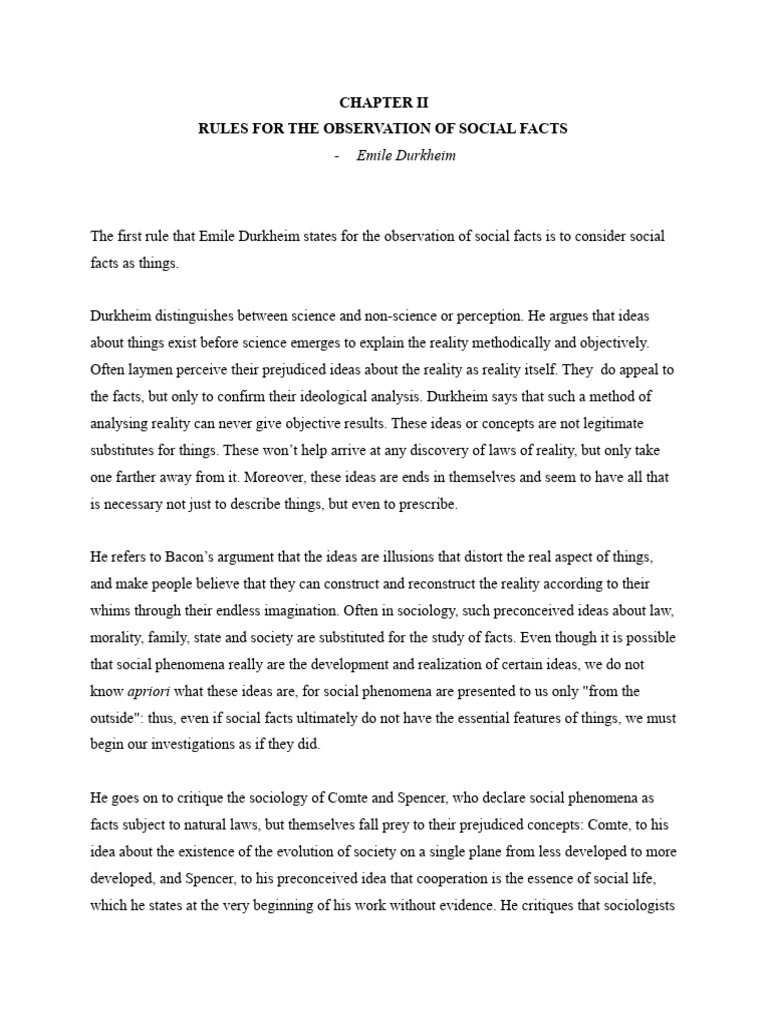 Durkheim Rules | PDF | Émile Durkheim | Sociology
