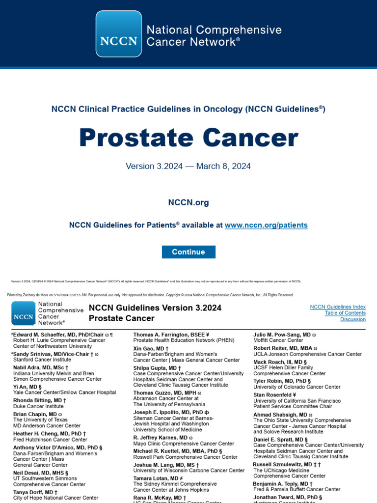 NCCN Guidelines Prostate Cancer V3.2024 | PDF | Prostate Cancer ...