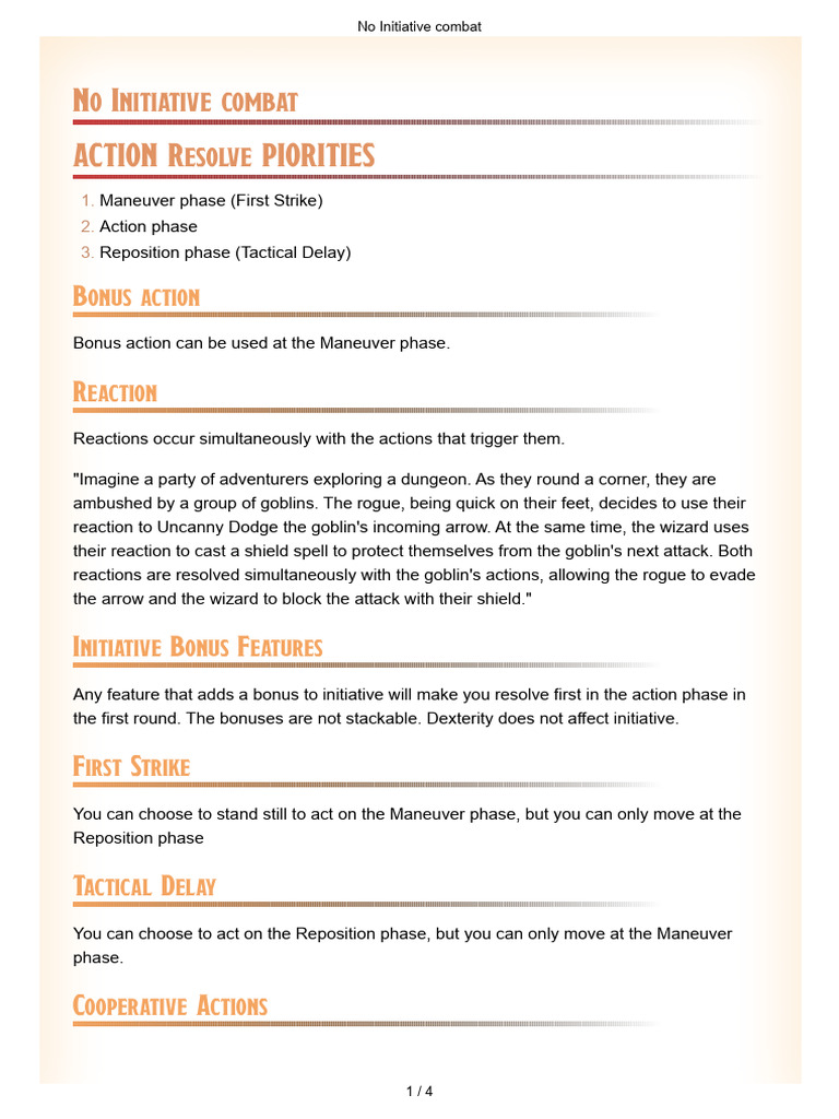 No Initiative Combat | PDF | Ambush