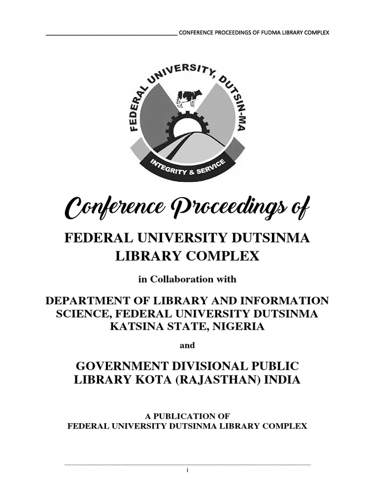 Conference Proceedings Of: Federal University Dutsinma Library Complex | PDF | Educational ...