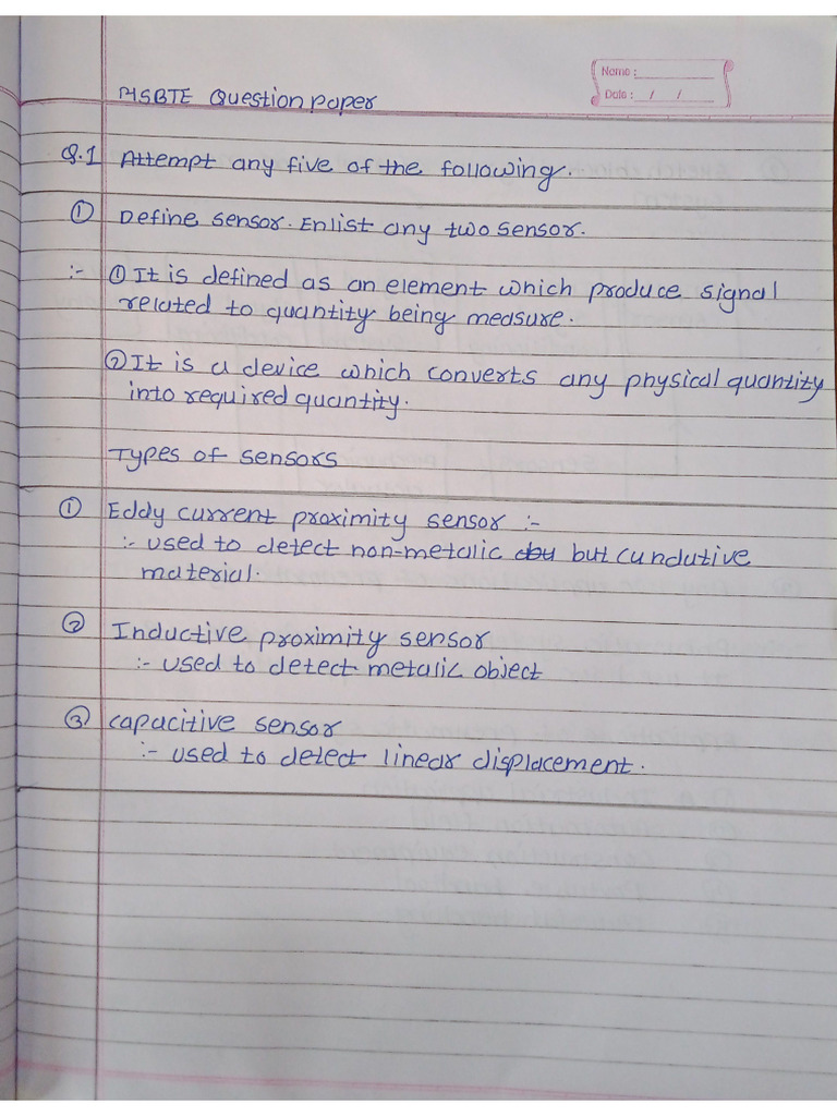Mechatronics Msbte Q.paper | PDF