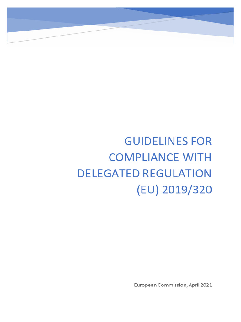 Guidelines for compliance with delegated regulation 2019-320 | PDF ...