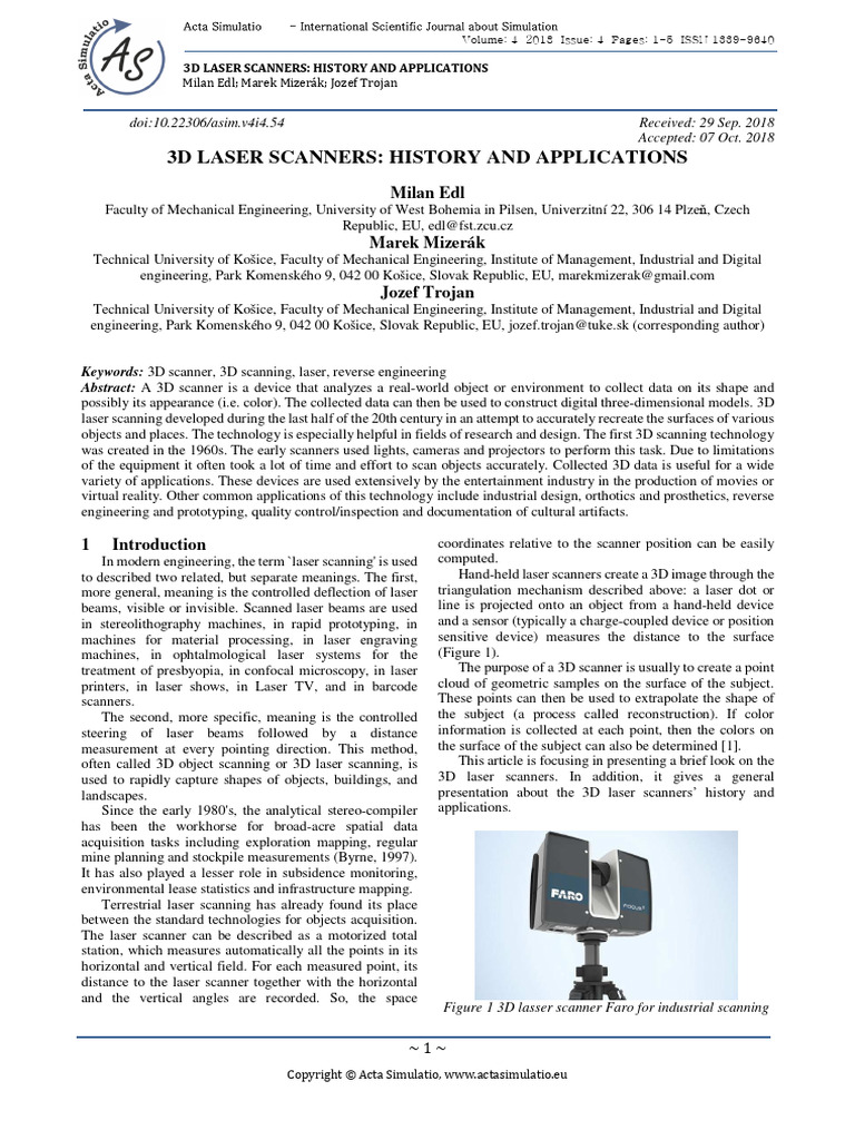 3d Laser Scanner | PDF | 3 D Computer Graphics | Image Scanner