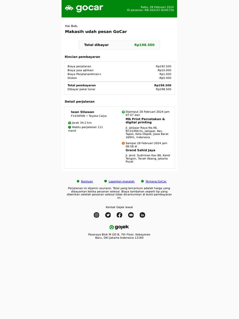 Ereceipt Gojek | PDF