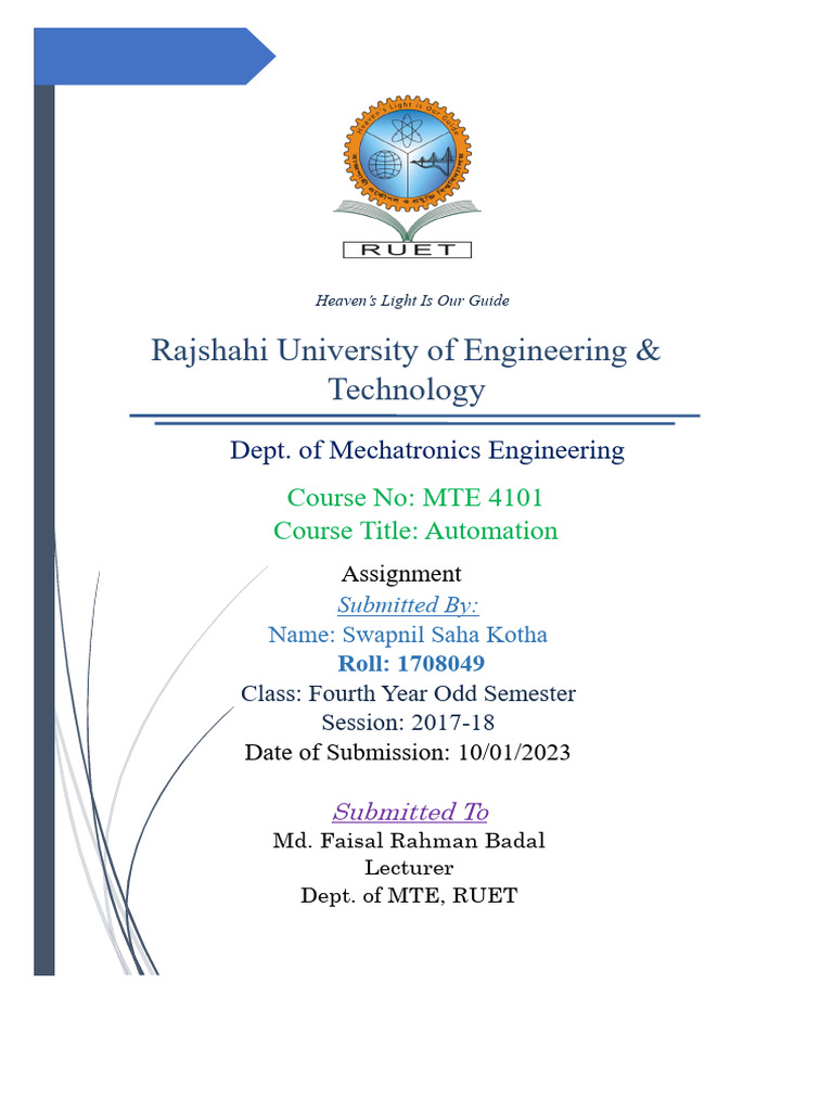 1708049 Assignment | PDF | Programmable Logic Controller | Computer Science