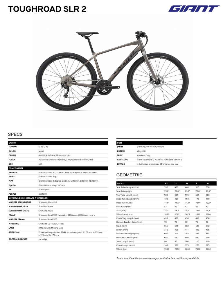 ToughRoad SLR 2 Bike Specifications | PDF | Human Powered Transport ...