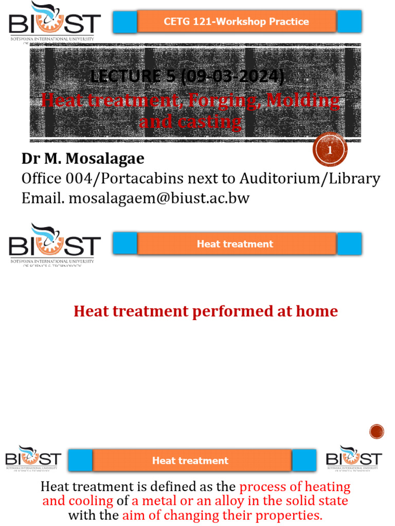 Lecture 5 - Heat Treatment, Forging and Casting [Autosaved] [Auto-saved] | PDF | Heat Treating ...