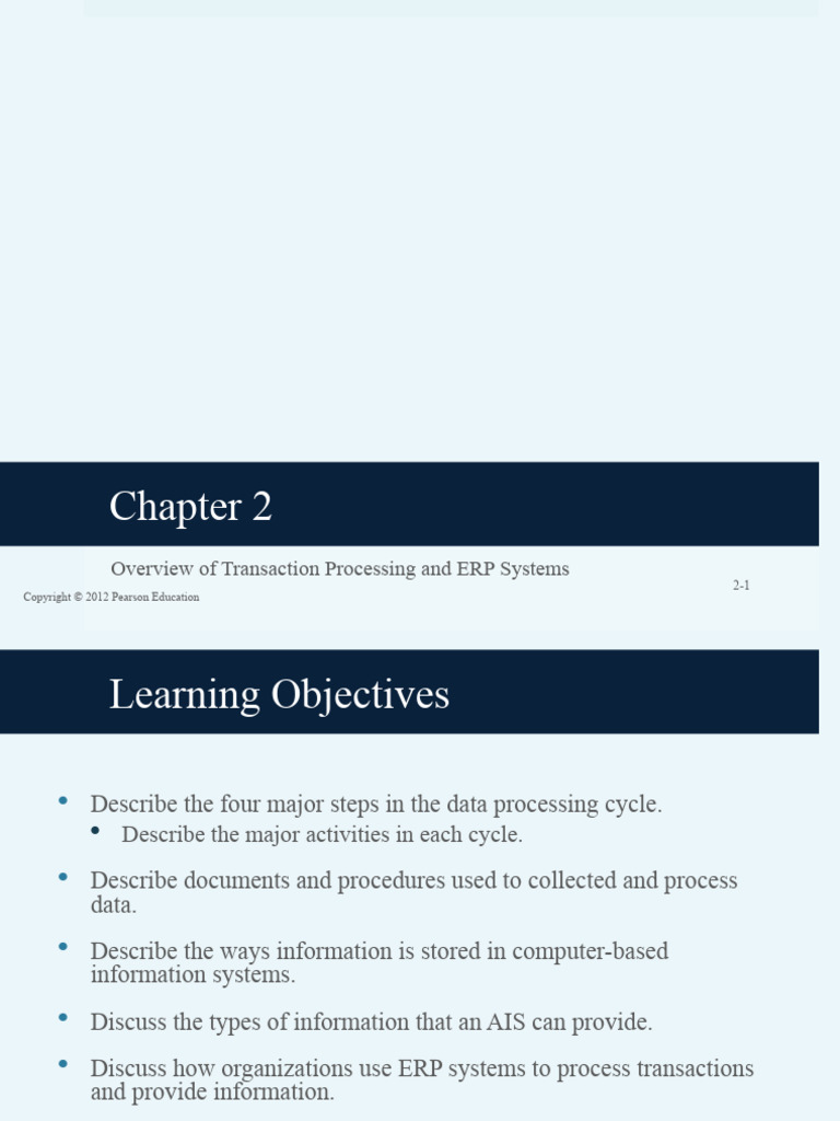 Chapter 2 - Overview of Transaction Processing and ERP Systems | PDF ...