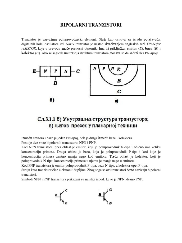 Bipolarni Tranzistori | PDF