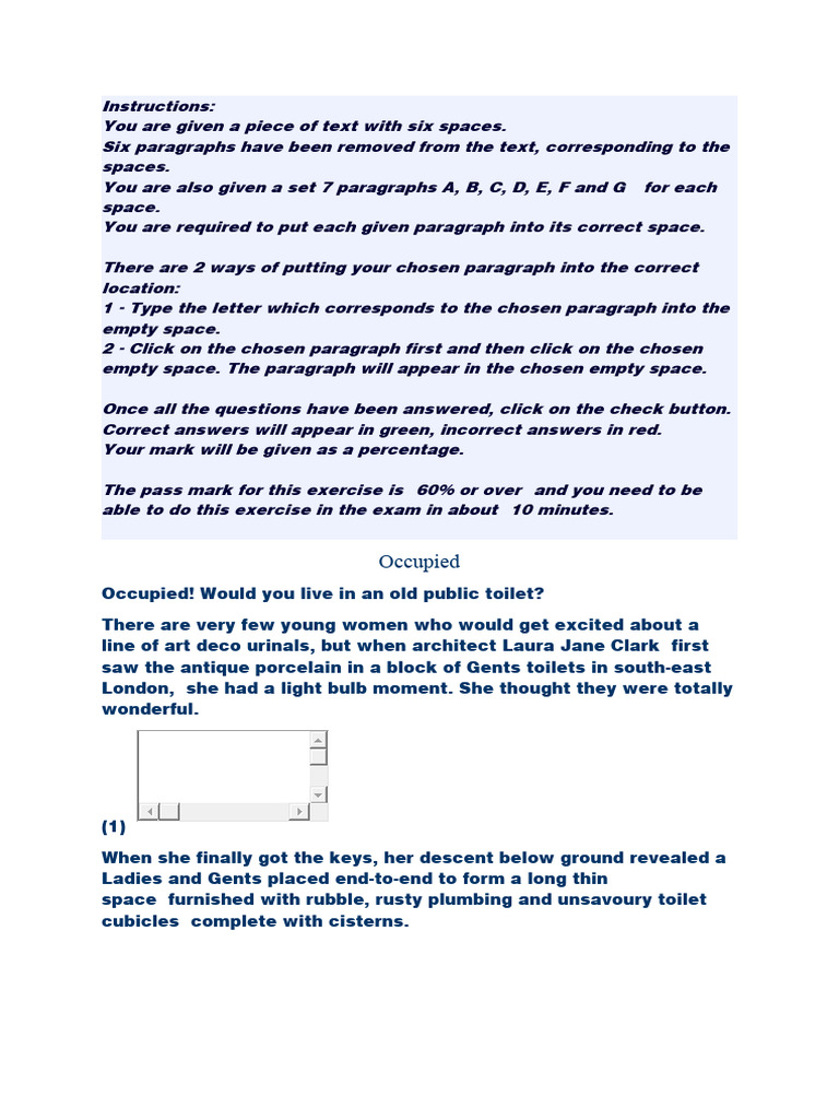 Gapped Text Practice 3 | PDF