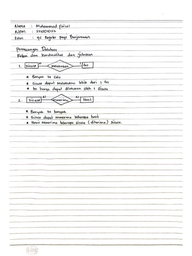 Muhammad Faisal Perancangan Database | PDF Muhammad Faisal Perancangan Database | PDF