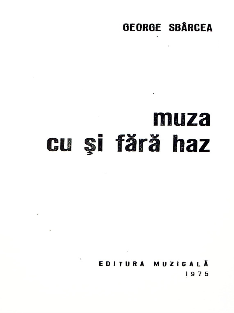 George Sbârcea - Muza Cu Haz Şi Fără Haz | PDF