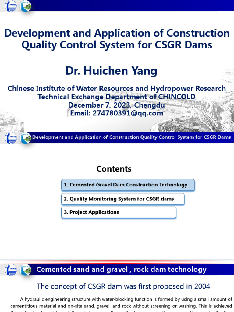Development and Application of Construction Quality Control System For CSGR Dams | PDF ...