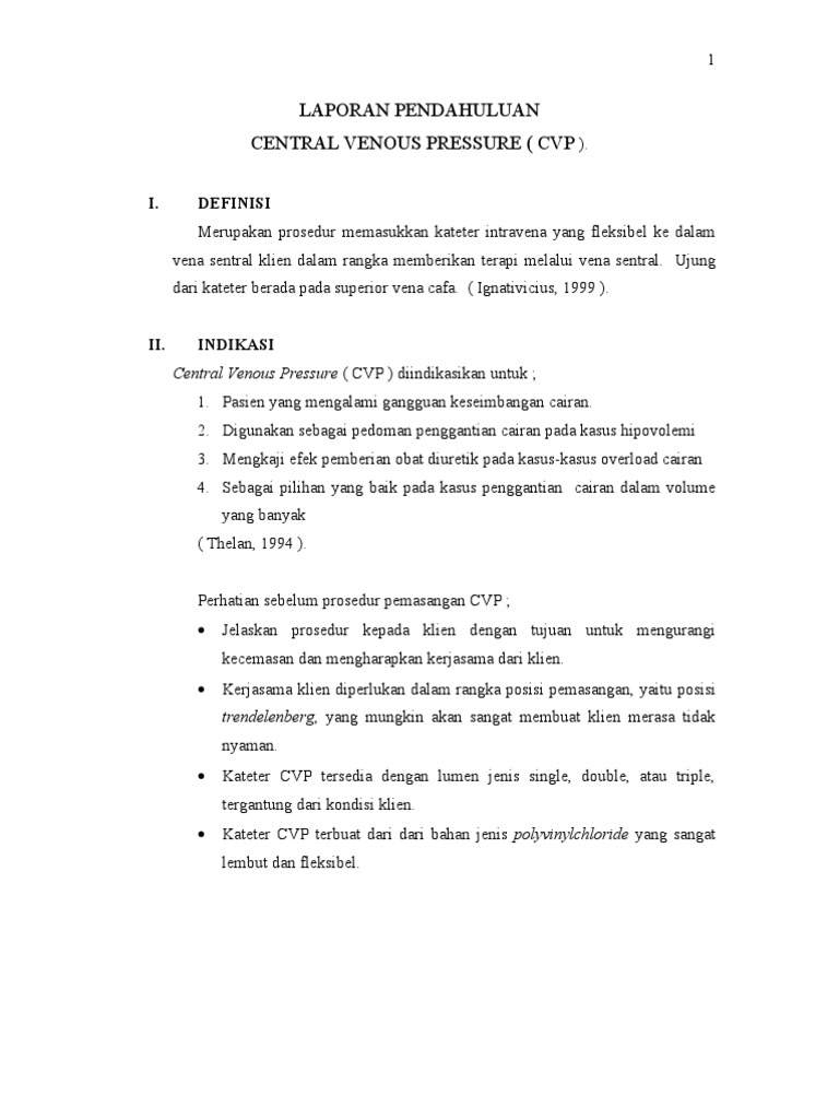 LP CVP, Prosedur | PDF
