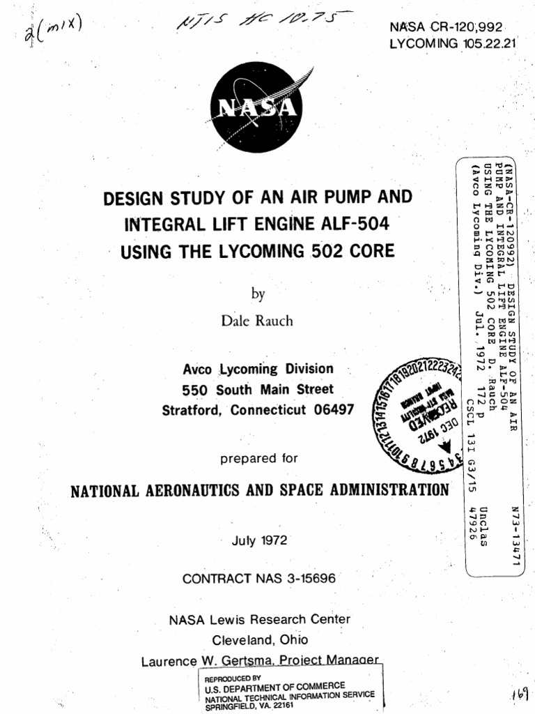 ALF-504 Engine Design Study Report | PDF | Turbine | Jet Engine