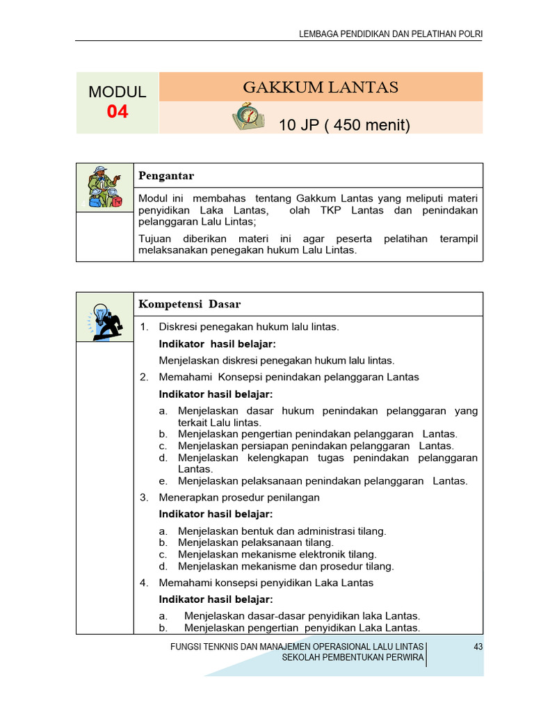Modul 04 Gakum Lantas (8JP) | PDF