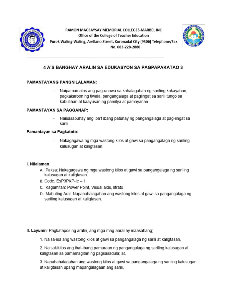 LP Sa Right Manner and Conduct G 4 | PDF
