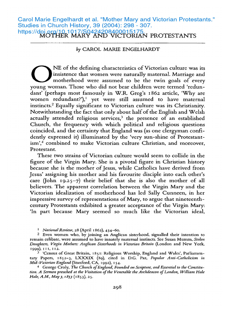 Mother Mary and Victorian Protestants | PDF | Mary, Mother Of Jesus | Jesus