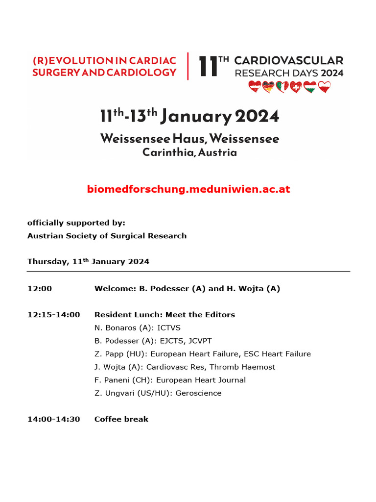 Cardiovascular Research Days 2024 | PDF | Heart | Myocardial Infarction