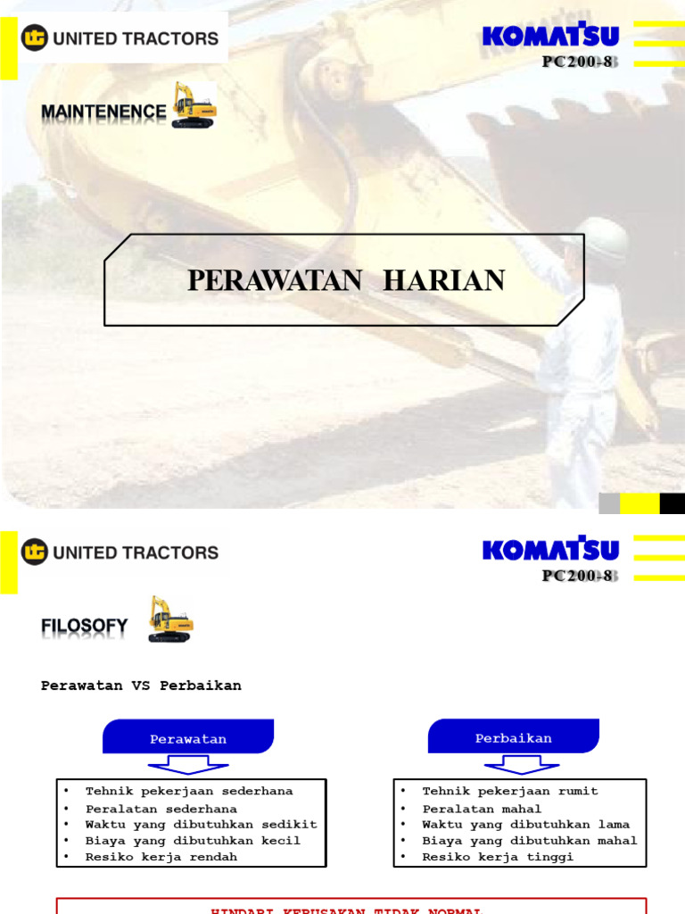 Panduan Perawatan Harian PC200-8 | PDF | Bisnis | Komputer