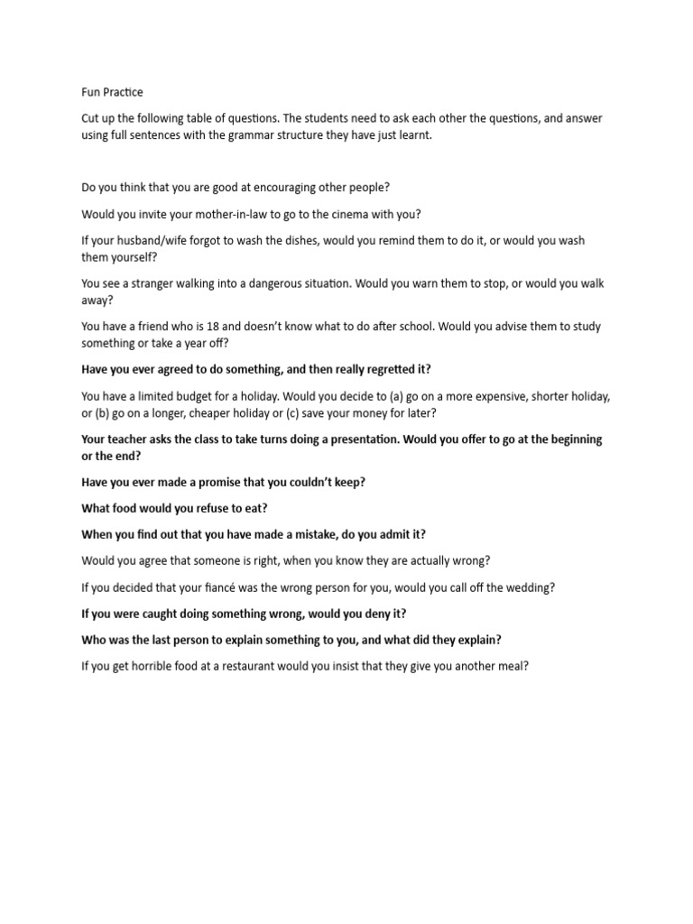 Student Conversation Prompts | PDF | Self-Improvement | Wellness