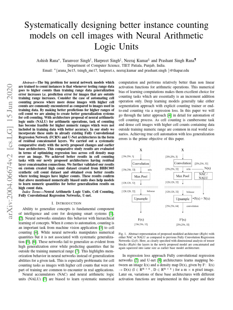 Systematically Designing Better Instance Counting Models On Cell Images With Neural Arithmetic