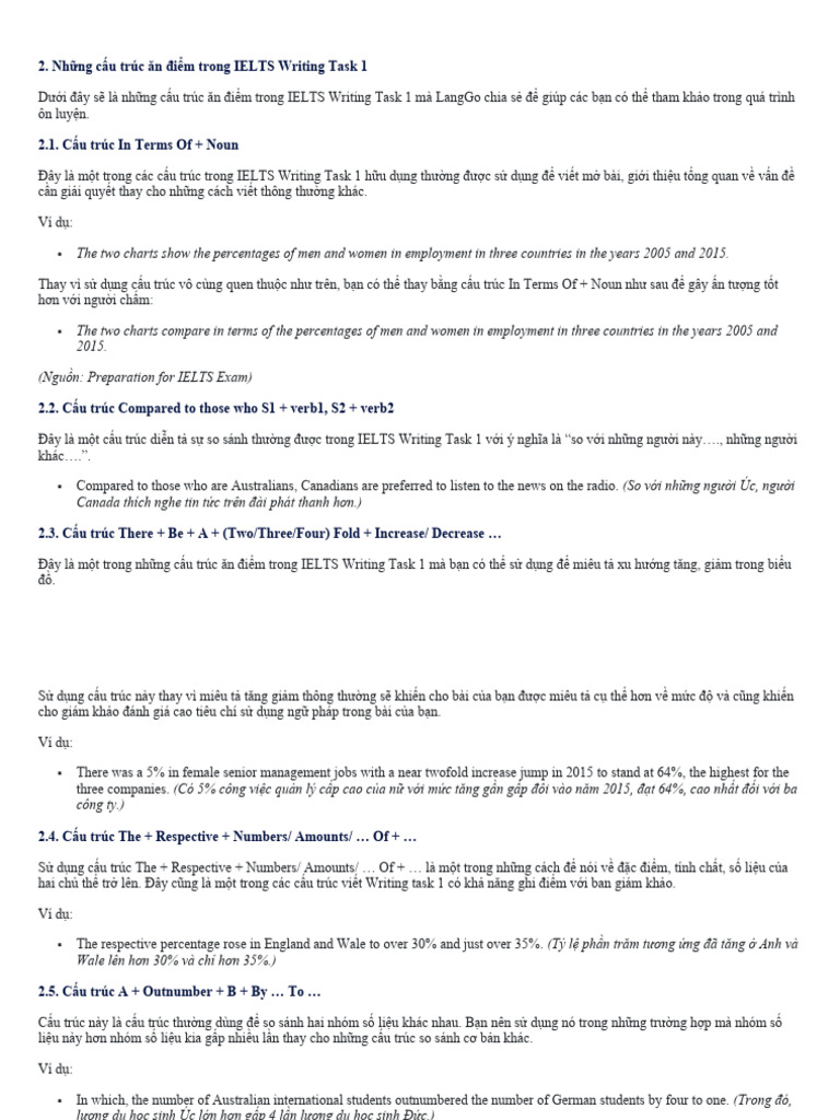 Writing Task 1 - Structures | PDF