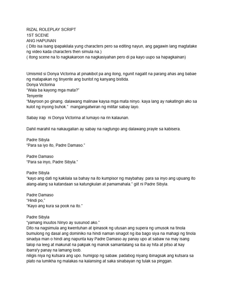 Rizal-Roleplay-Script | PDF