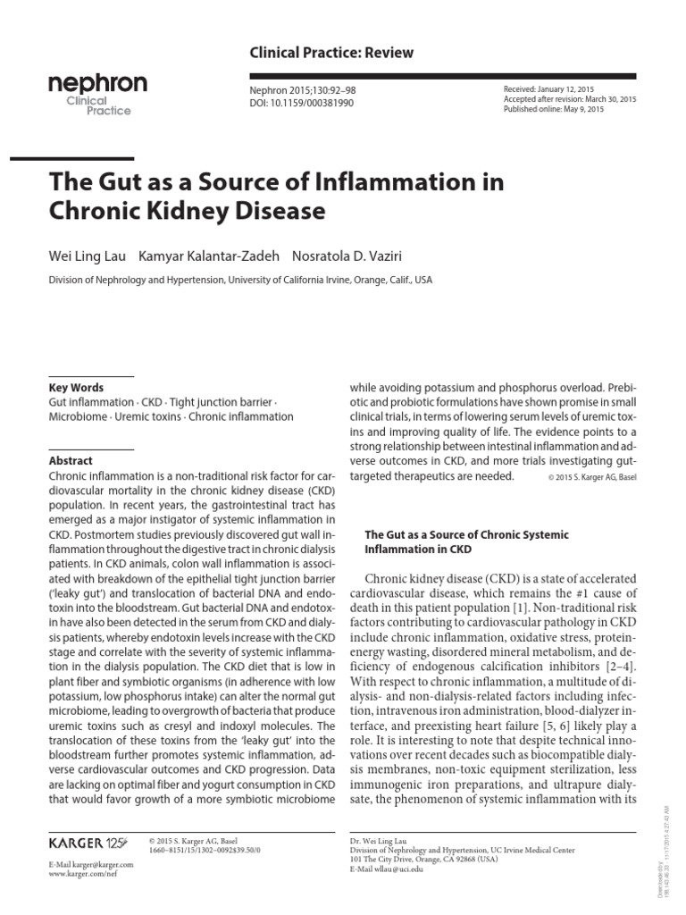 The Gut As A Source of Inflammation in Chronic Kidney Disease | PDF ...