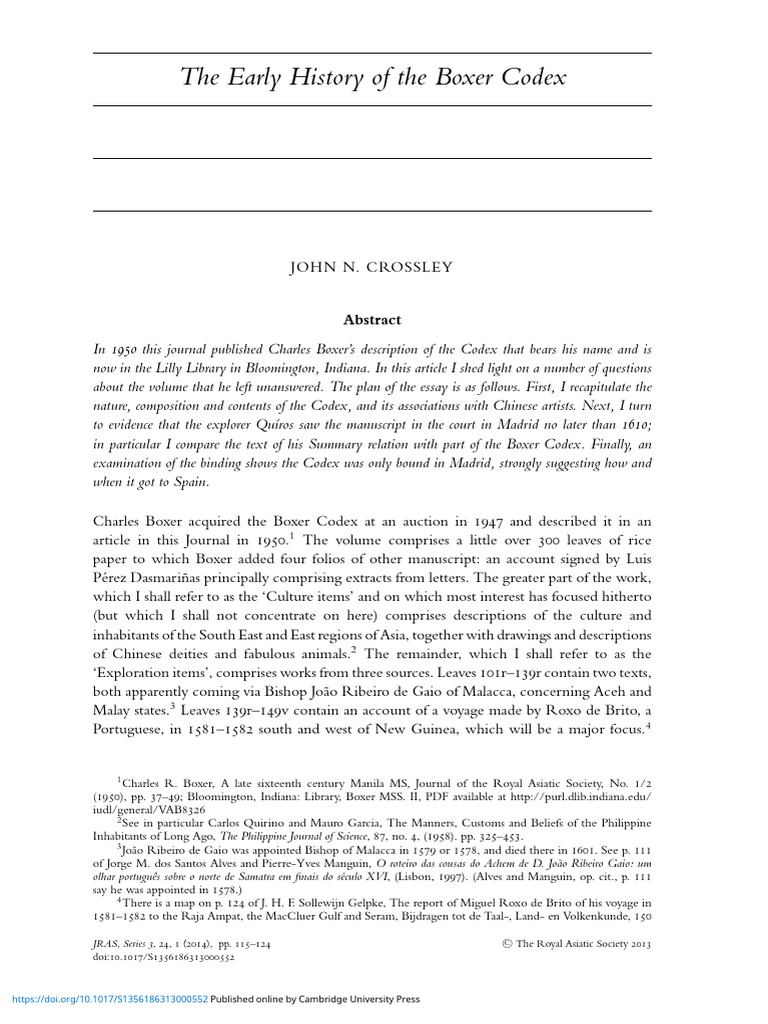 The Early History of The Boxer Codex | PDF | Books