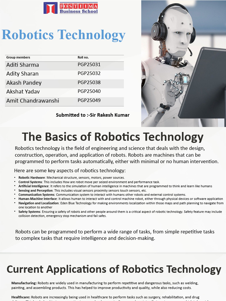 Robotics Tech. Final | Download Free PDF | Robotics | Robot