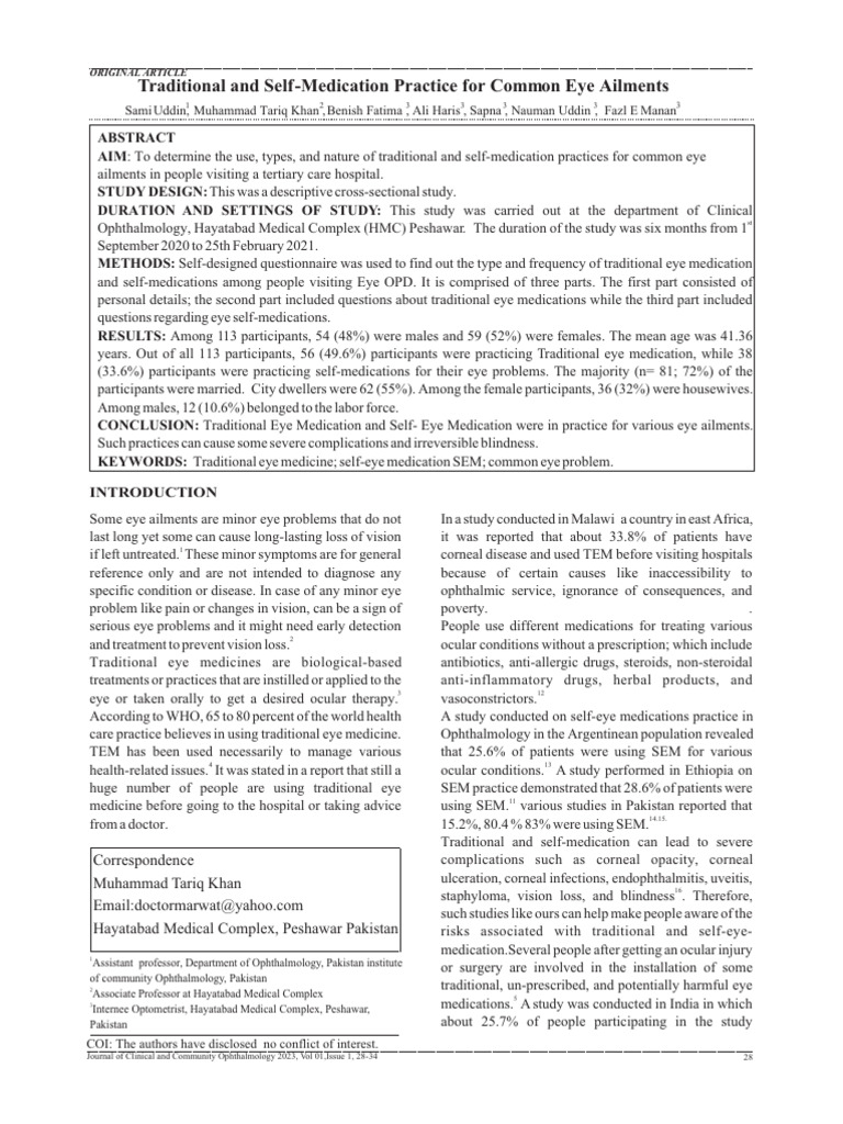 Traditional Eye Medicine Study | PDF | Ophthalmology | Therapy