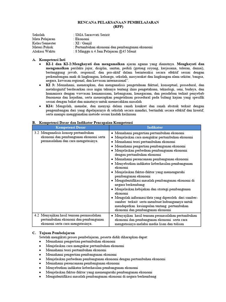 RPP 2. Kelas Xi | PDF | Karier & Perkembangan