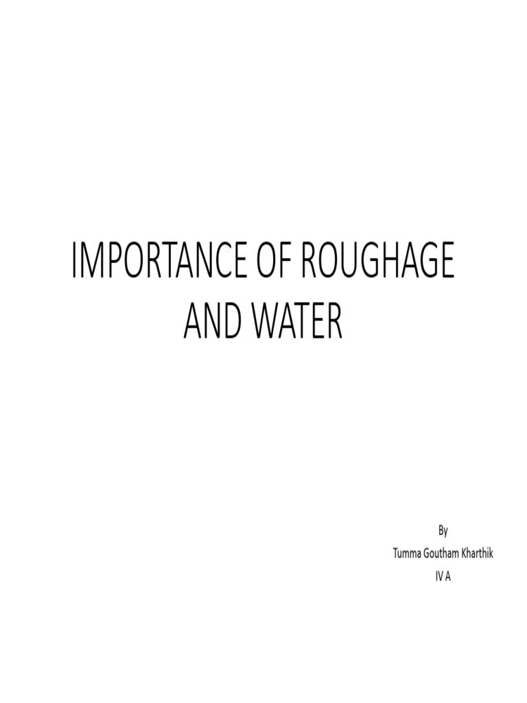 Importance of Roughage and Water | PDF