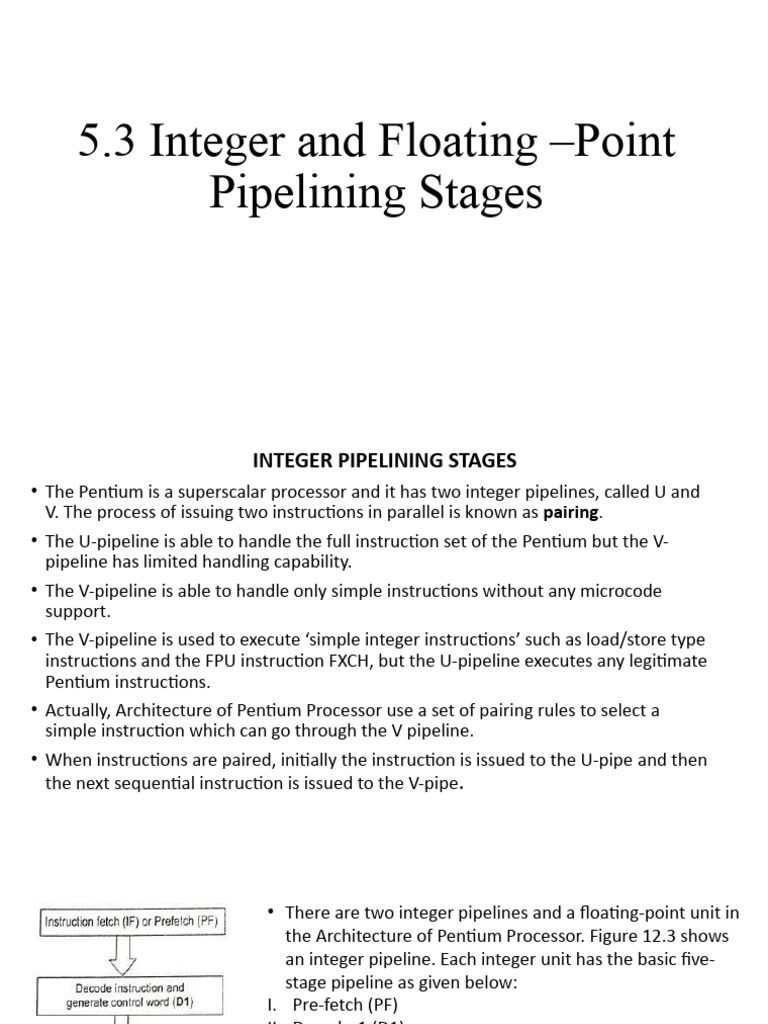 5.3 Integer and Floating Point Pipeline Stages | PDF | Central Processing Unit | Cpu Cache