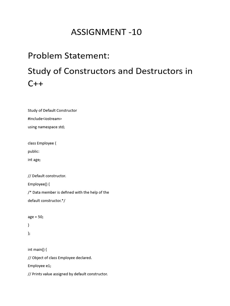 Assignment 10 Download Free Pdf Constructor Object Oriented Programming Programming