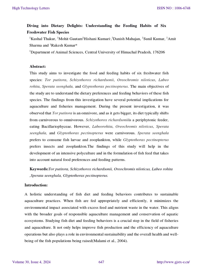 Feeding Paper For PDF Published | PDF | Aquaculture | Fish