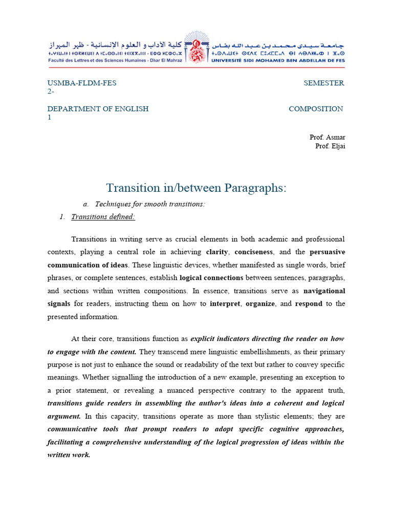 Transitions | PDF | Communication | Credibility