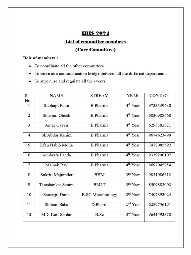 Committee List | PDF